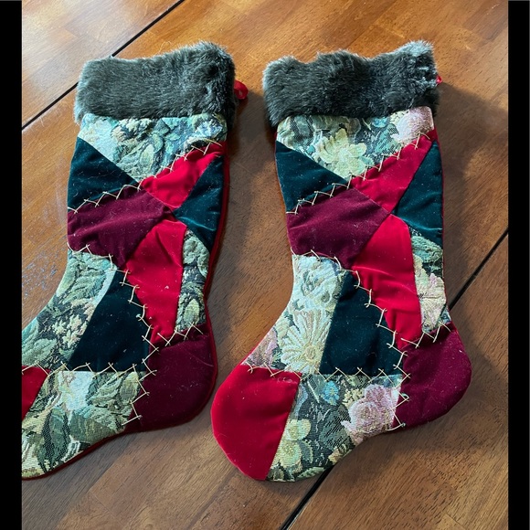 Holiday | Two Fancy Christmas Stockings Measure Approximately 1819 In 8 ...